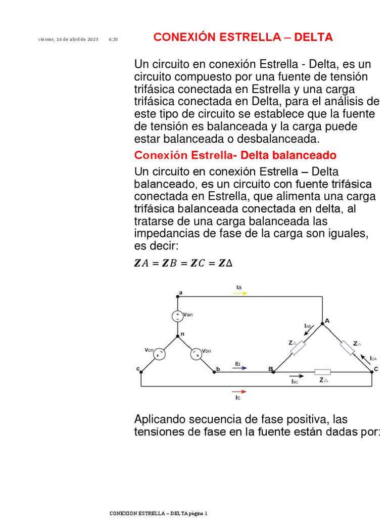 Conexión Estrella-Delta en Circuitos Trifásicos | PDF | Cantidad | Física