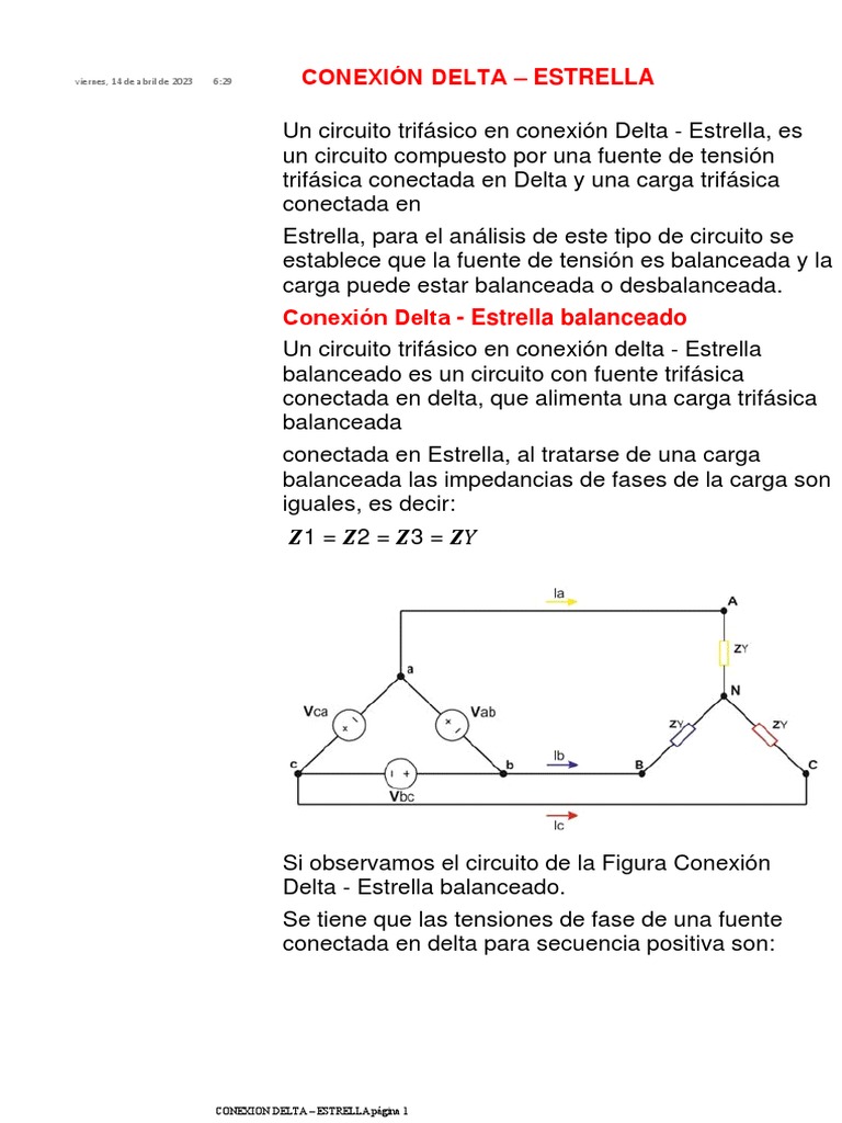 3.2 Conexión Delta - Estrella | PDF | Corriente eléctrica | Física ...