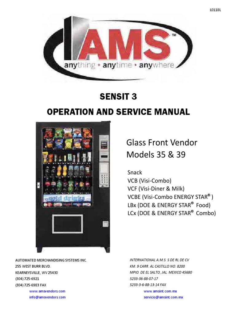Ams Manual Sensit3 Snack VCB VCF Vcbe LBX Food LCX Combo | PDF | Electrical Engineering