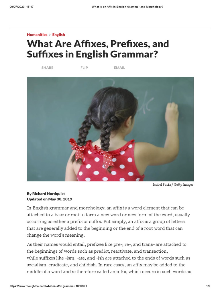 What Is An Affix in English Grammar and Morphology | PDF | Word ...