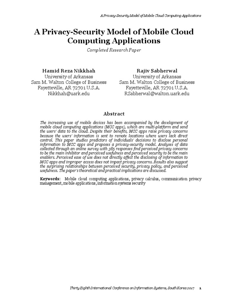 A Privacy Security Model of Mobile Cloud | PDF | Privacy | Cloud Computing A Privacy Security Model of Mobile Cloud | PDF | Privacy | Cloud Computing