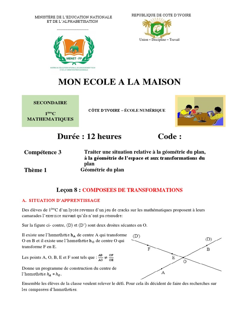 Transformations du plan en géométrie | PDF | Orthogonalité | Angle