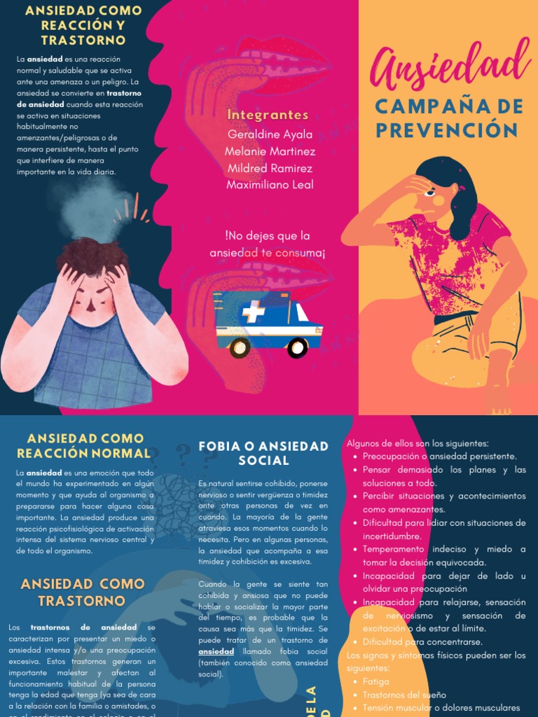 Triptico de La Ansiedad | PDF | Ansiedad | Las emociones