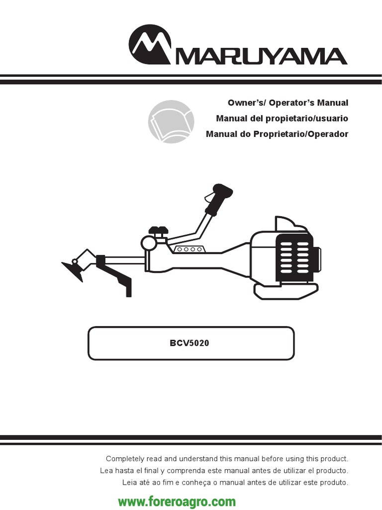 Manual Desbrozador Maruyama Bcv5020 | PDF