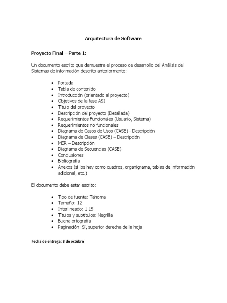 Proyecto Final Parte 1 - Arquitectura de Software | PDF