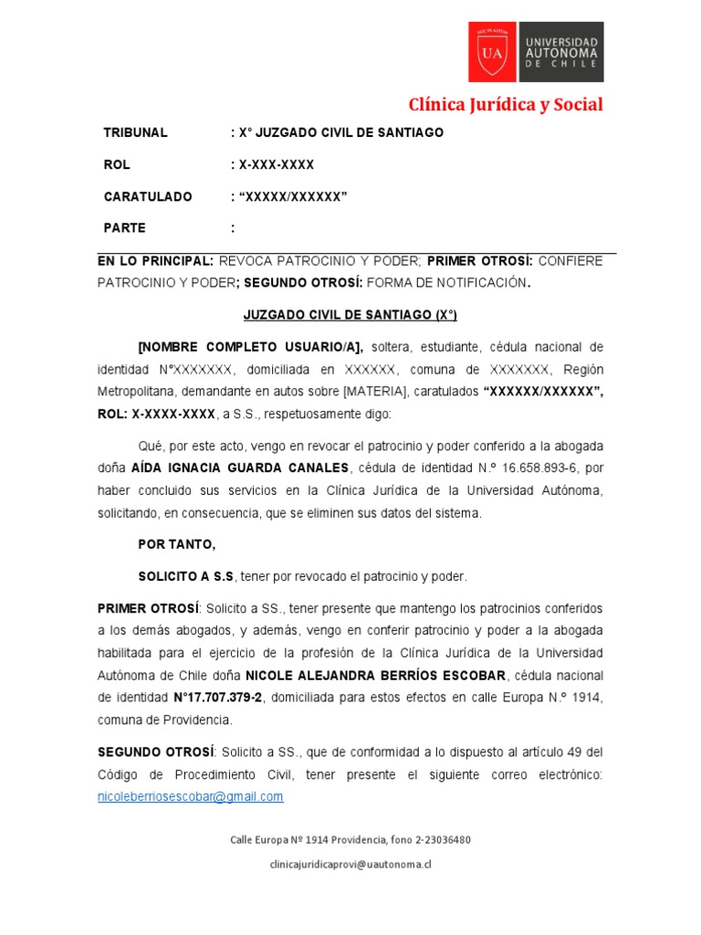 Revoca y Confiere PP Civil - Formato | PDF