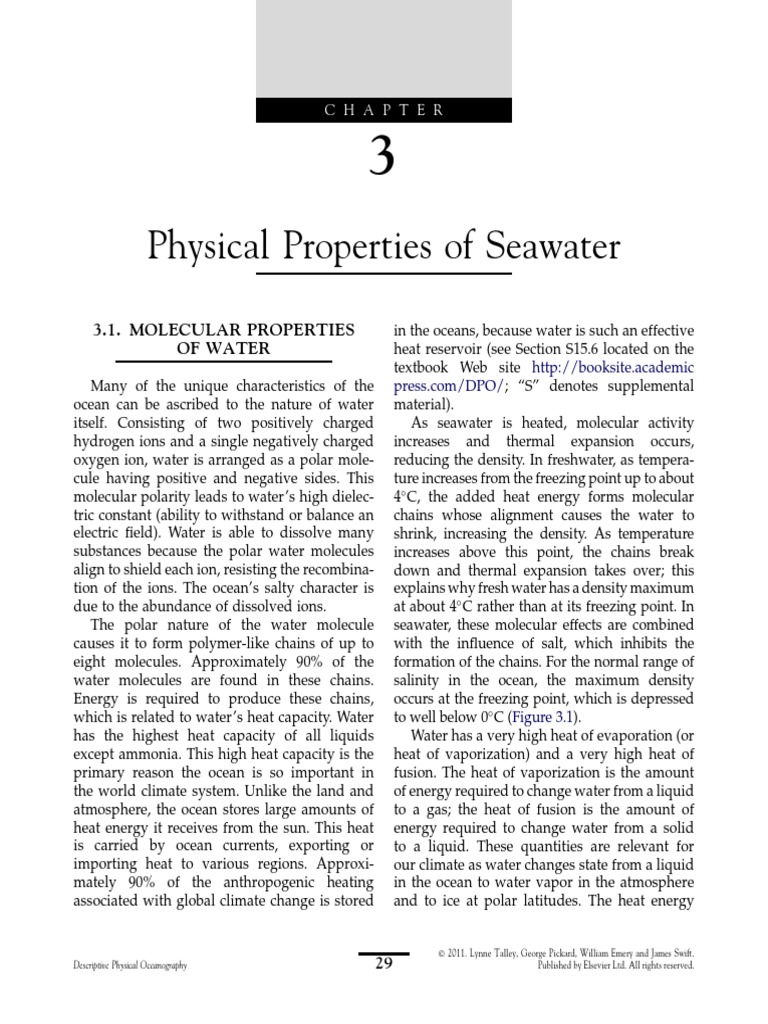 Chapter 3 - Physical Properties of Seawa - 2011 - Descriptive Physical Oceanogra | PDF ...