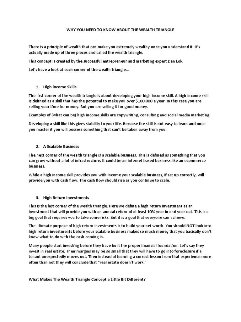 Why You Need To Know About The Wealth Triangle | PDF | Rich Dad ...