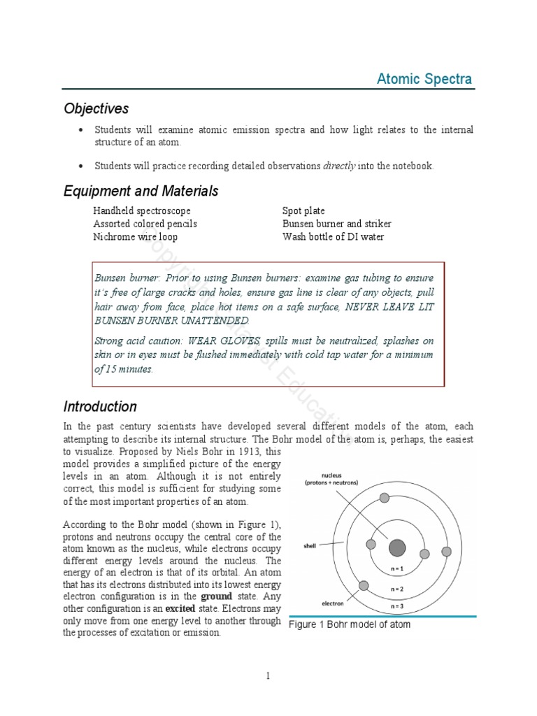 Atomic Spectra Lab | PDF | Emission Spectrum | Spectroscopy