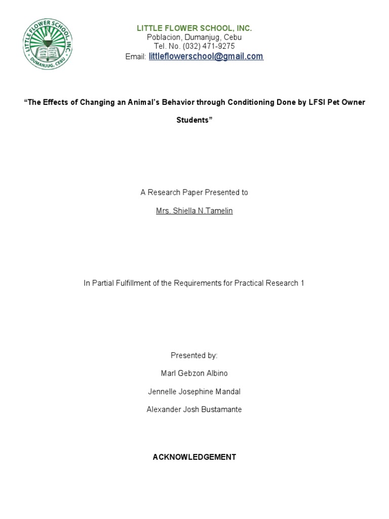 Sample Research Paper | PDF | Classical Conditioning | Learning
