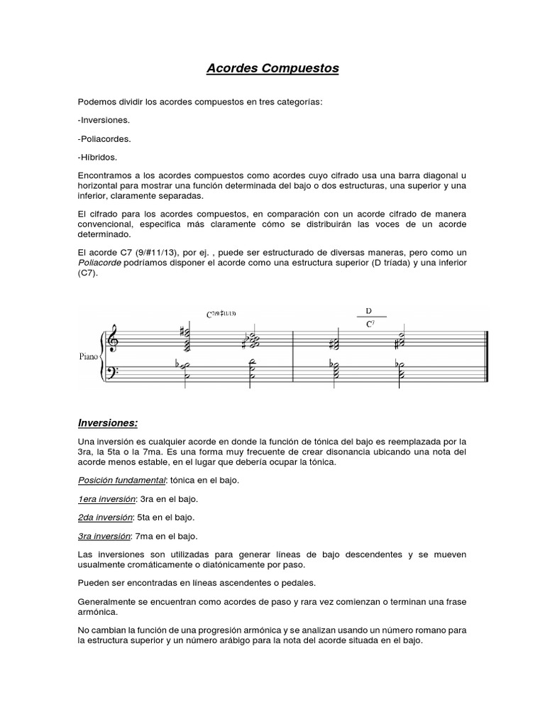 Acordes Compuestos | PDF | Acorde (Música) | Escala (música)