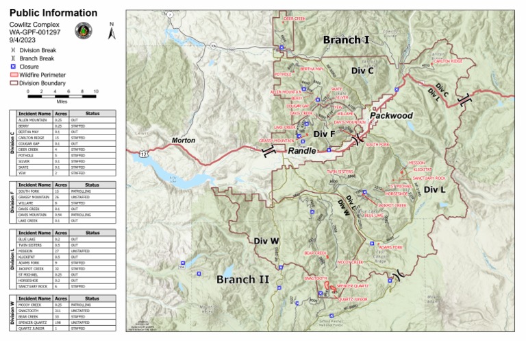 Map Cowlitz Complex Fire Sept. 4, 2023 | PDF