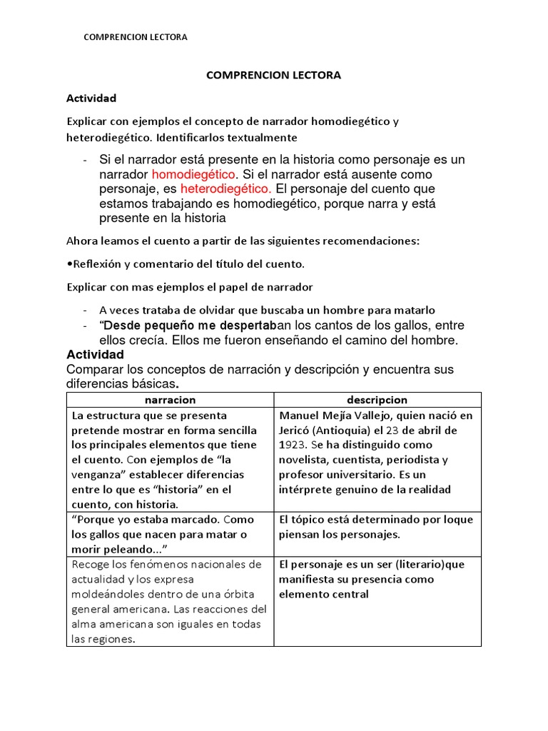 Comprencion Lectora | PDF | Cuentos | Narración