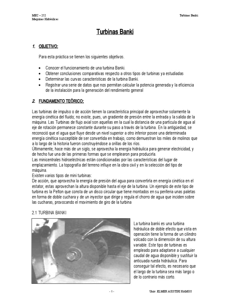 Turbina Banki | PDF | Turbina | Conversión de energía