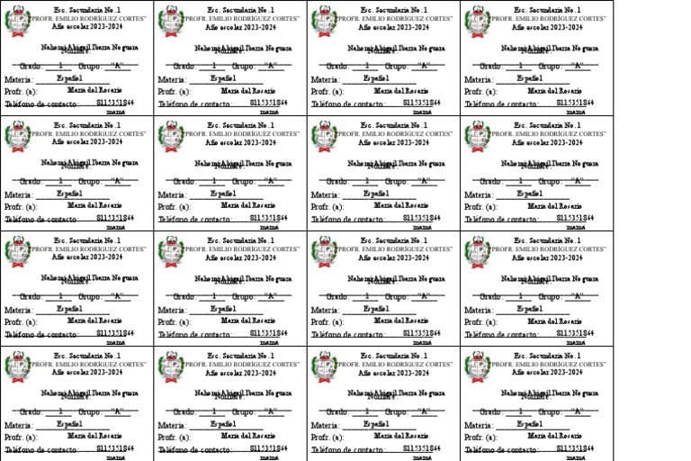 Etiquetas Emilio Editable | PDF | Academia