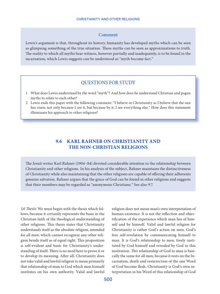 Rahner's Anonymous Christianity Explained | PDF