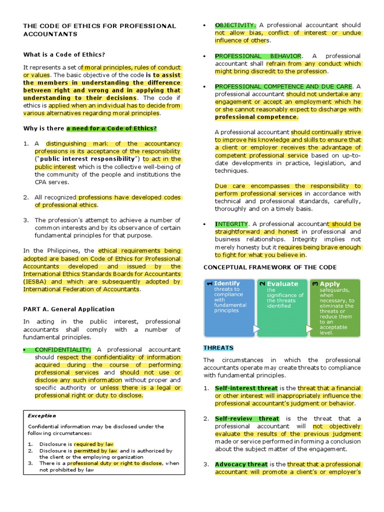 Code of Ethics for Accountants Explained | PDF | Confidentiality ...