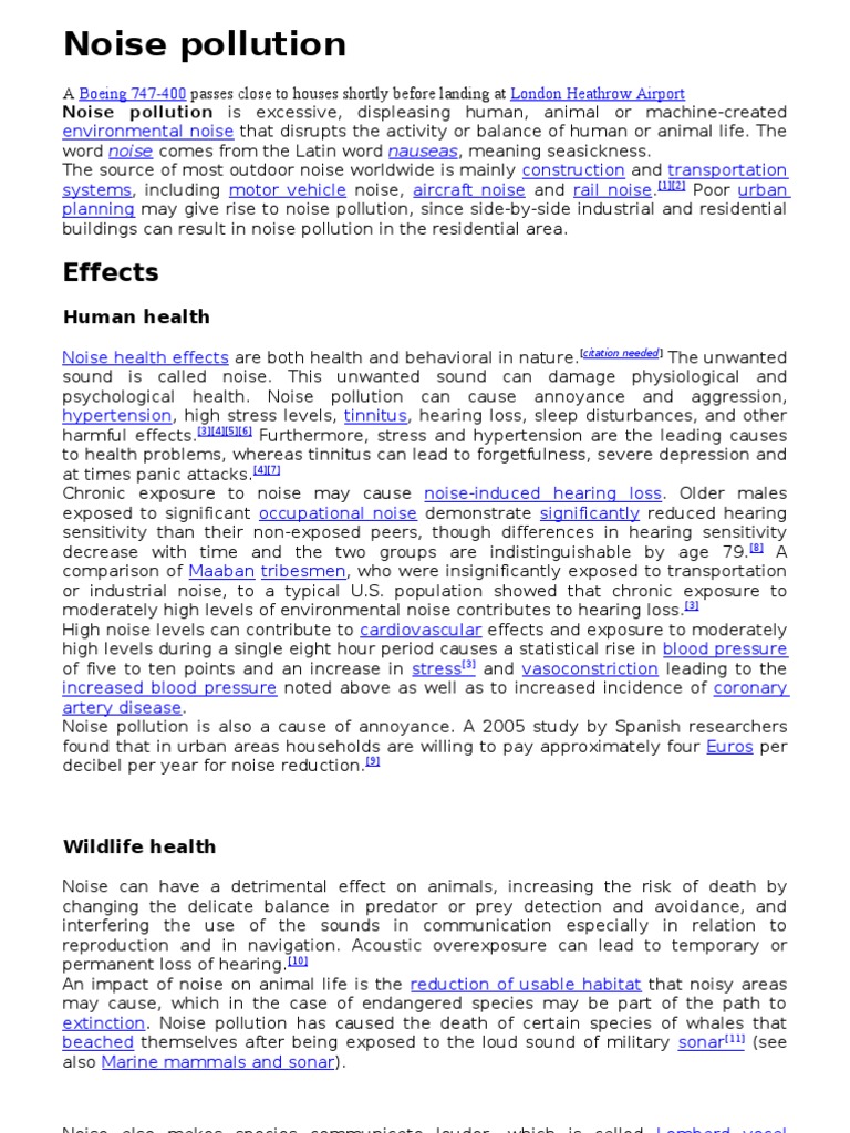 Noise Pollution | PDF | Sound | Wellness