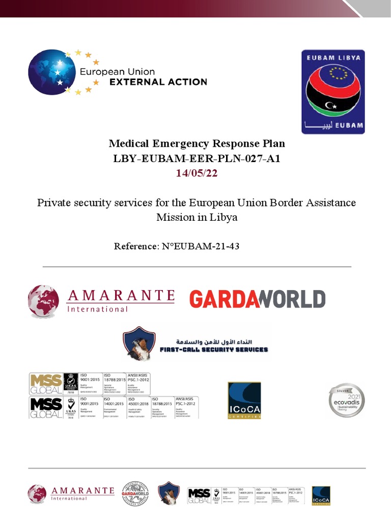 Medical Emergency Response Plan | PDF | Intravenous Therapy | Emergency ...