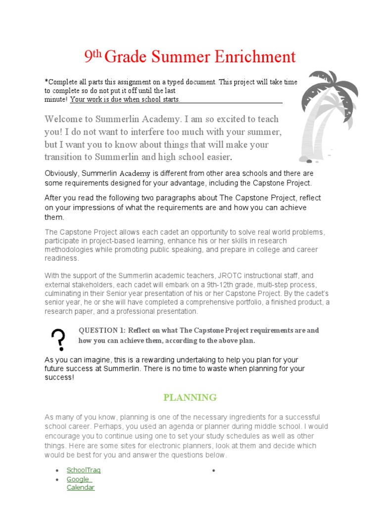 9th Grade Summer Enrichment 22 23 Word 2 | PDF | Citation | Apa Style