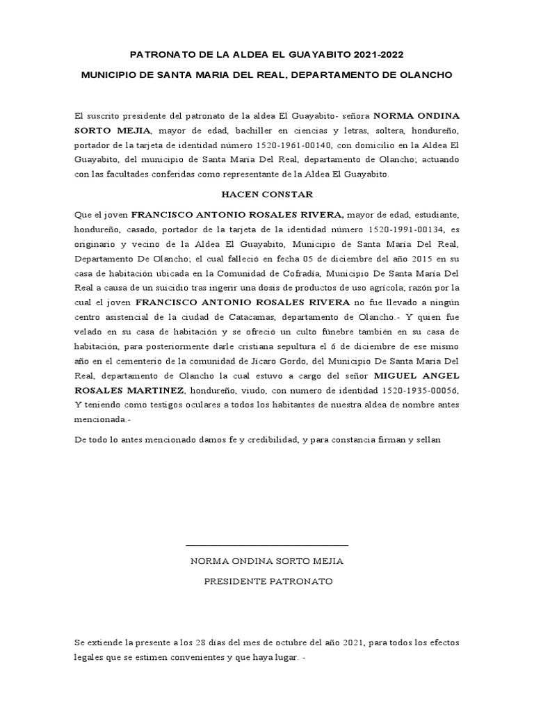 Constancia Patronato | PDF