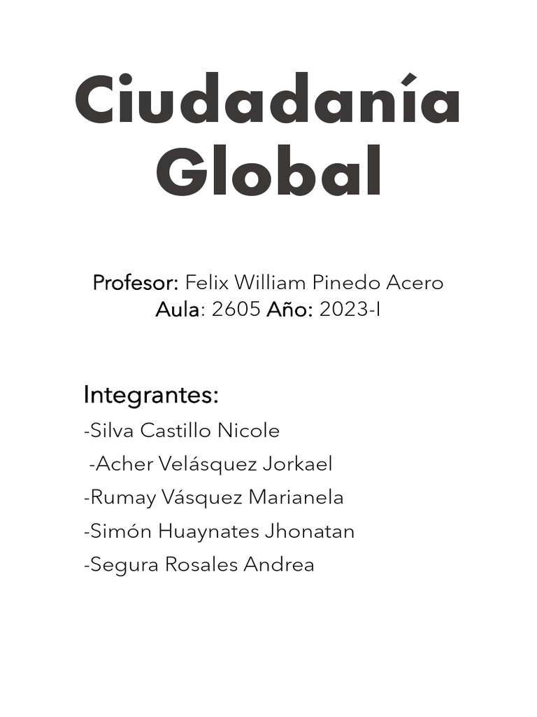 Ciudadania Global | PDF | Trata de personas | América del Sur