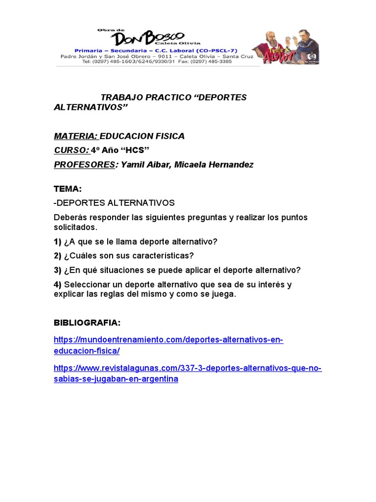 Deportes Alternativos en Educación Física | PDF | Crecimiento personal ...
