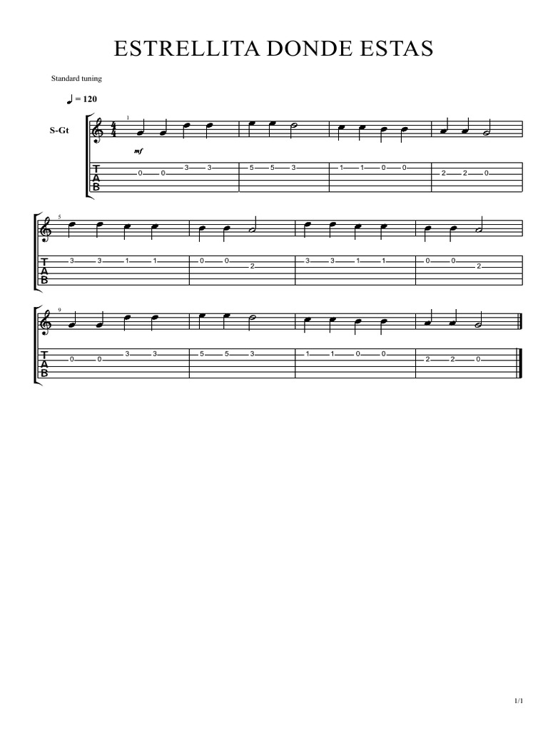 6 - Estrellita Donde Estas (Con Tab) | PDF