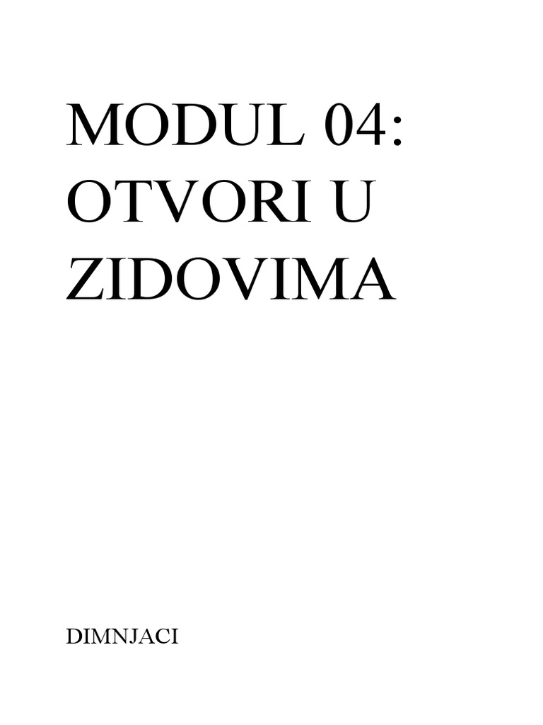 Zidovi I Otvori U Zidovima | PDF