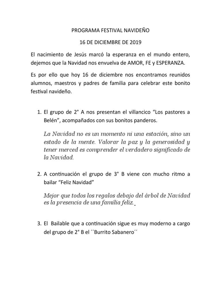 PROGRAMA Navideño | PDF