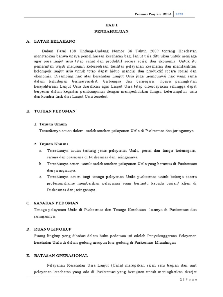 Pedoman Ukm Usila 2022 | PDF