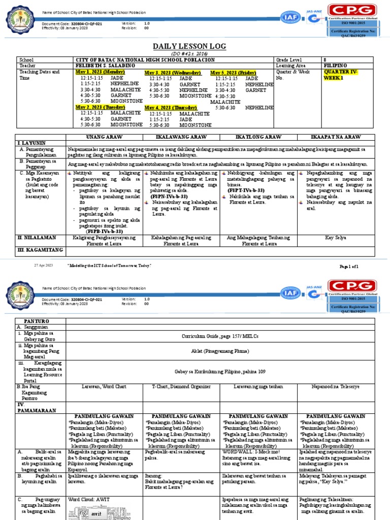 DLL Q4 Fil8 Week1 | PDF