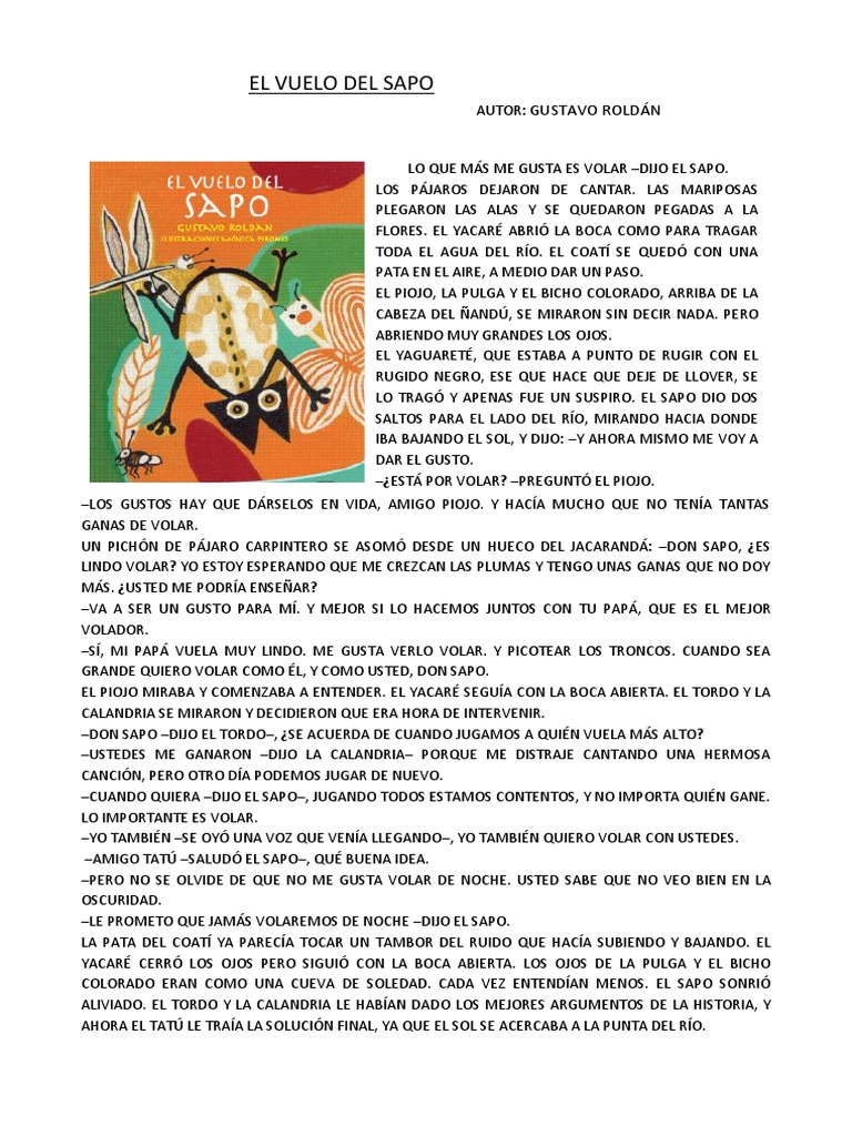 El Vuelo Del Sapo | Descargar gratis PDF | Aves