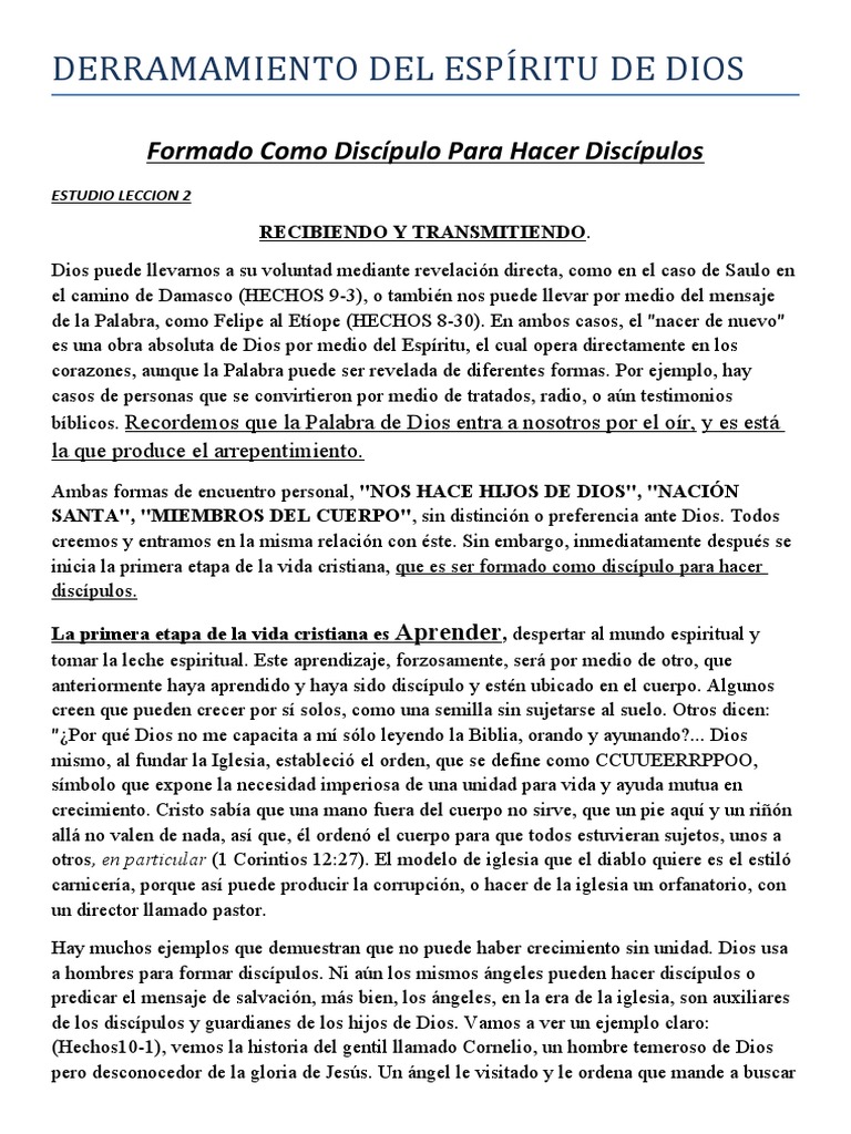 Formado Como Discípulo para Hacer Discípulos | PDF | Pablo el apóstol ...