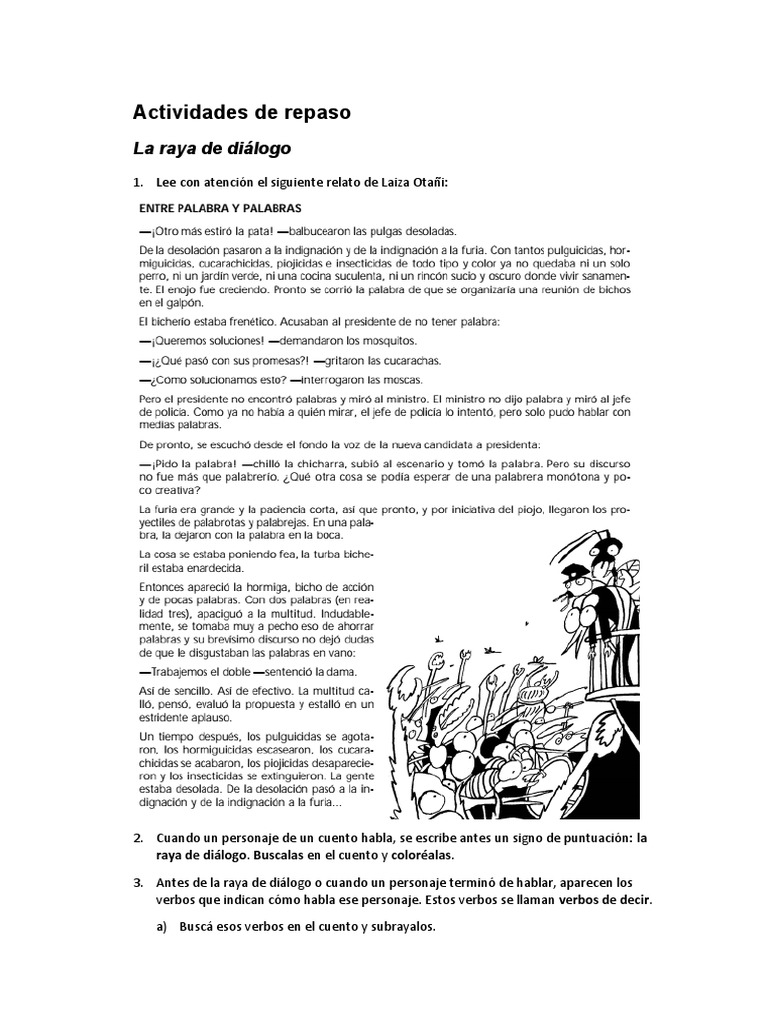 Raya de Diálogo - Actividades | PDF