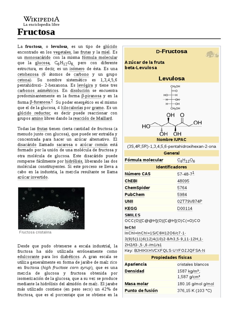 Fructosa | PDF | Fructosa | Comida y bebida