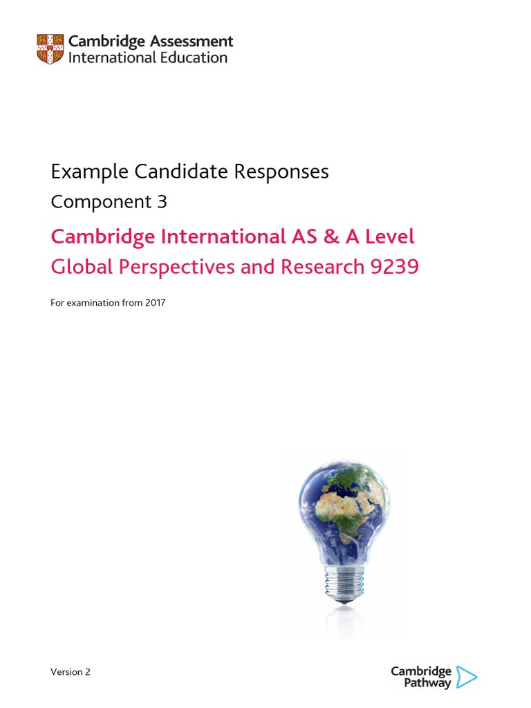 9239 AICE Global Component 3 Example Candidate Responses | PDF | Urban ...
