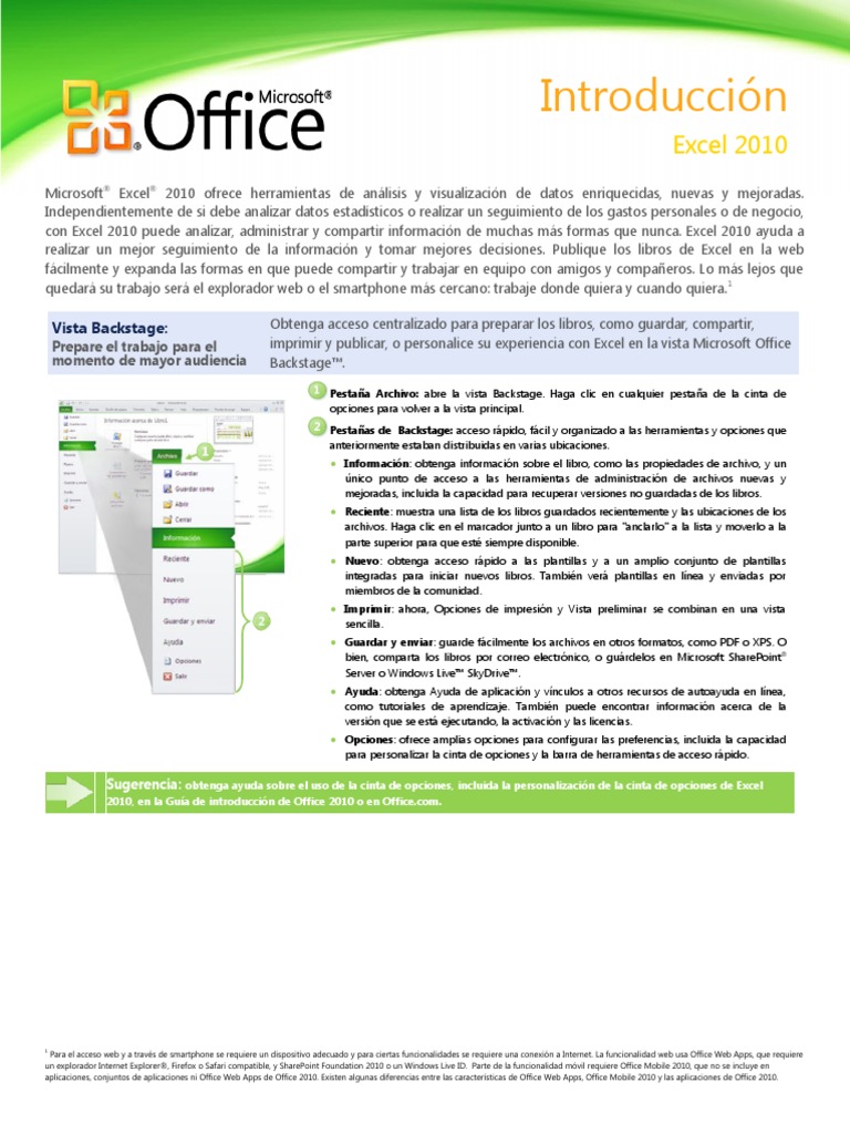 Microsoft Excel 2010 Get Started Guide | PDF | Microsoft Office | Microsoft Office 2010
