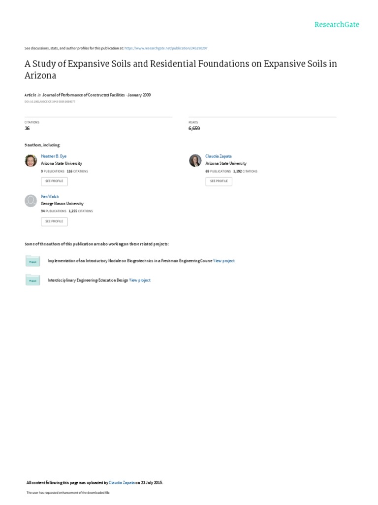 Cimentar en Suelos Expansivos - Arizona | PDF | Geotechnical ...