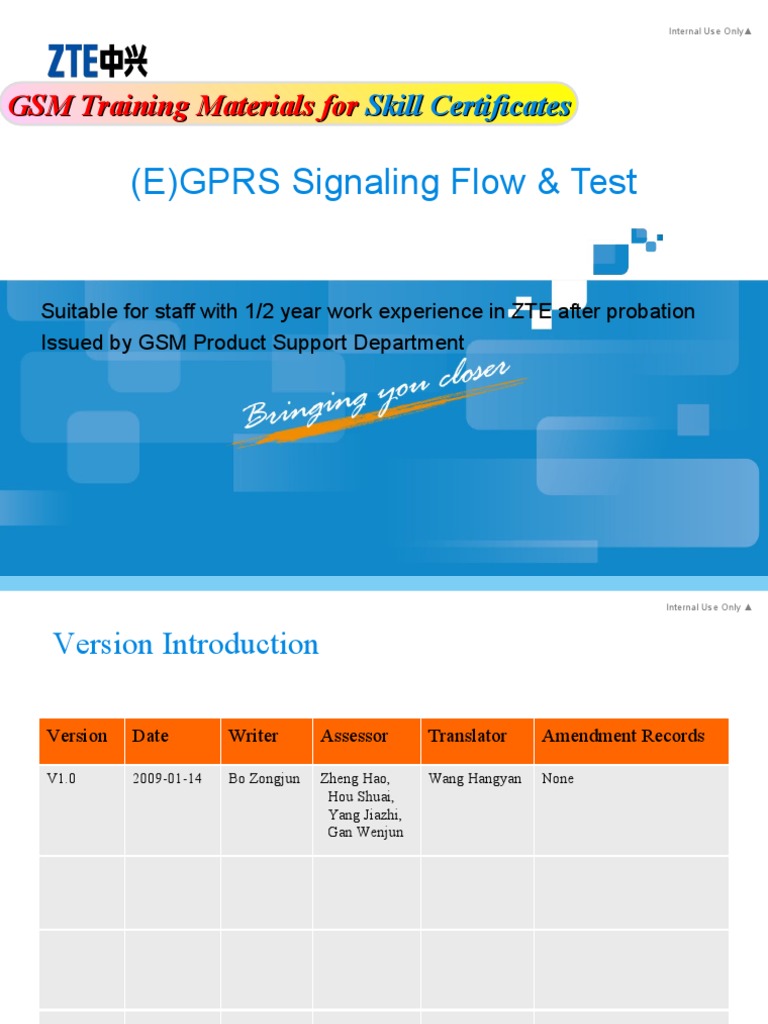 GSM Training Materials For Skill Certificates - (E) GPRS Signaling Flow ...