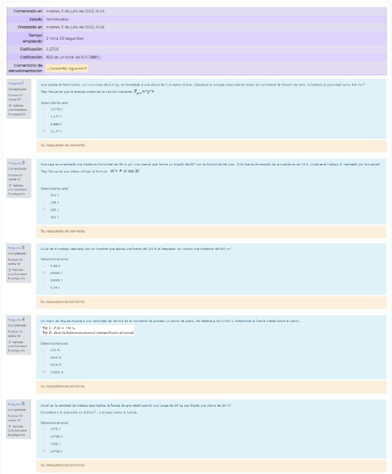 Utel Fisica Examen 2 | PDF