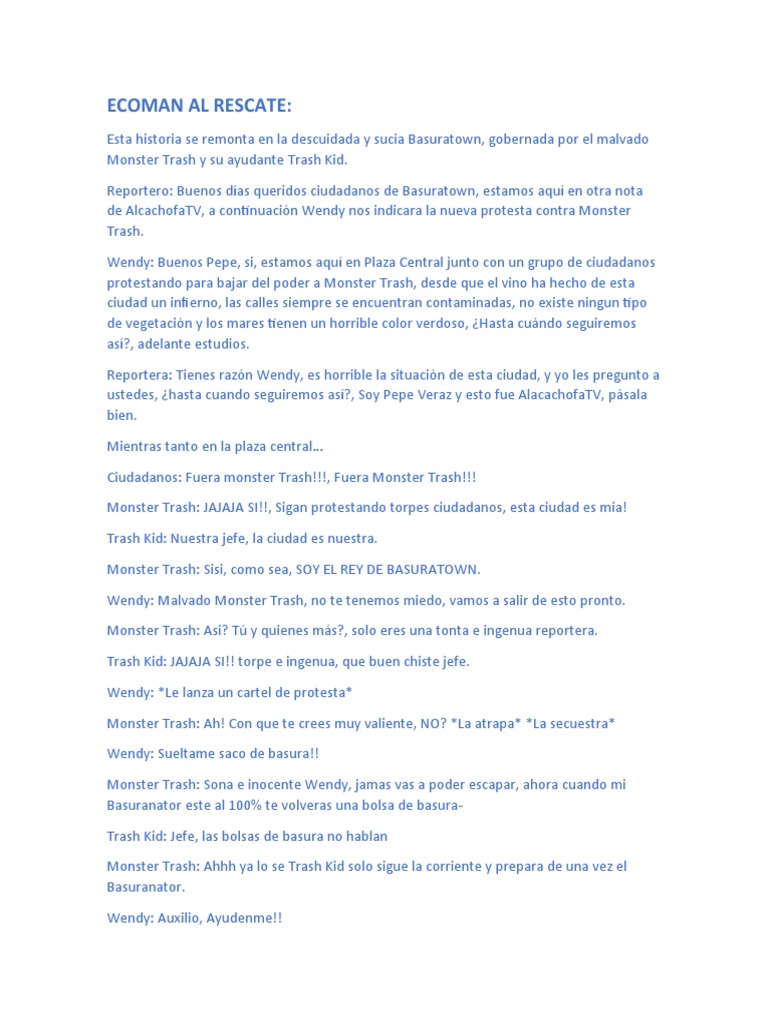 Ecoman Al Rescate | PDF