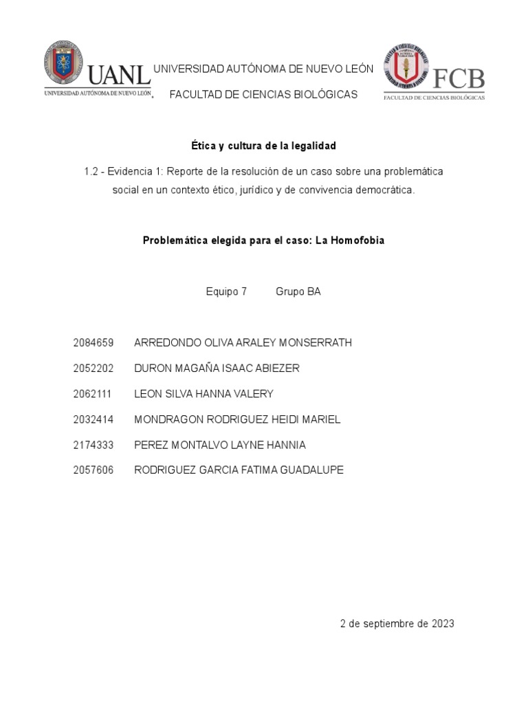 Homofobia y Discriminación LGBT en UANL | PDF | Homosexualidad | Homofobia