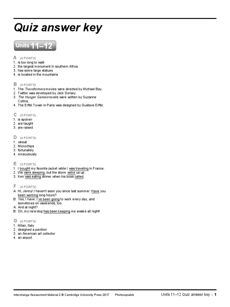 IC5 L2 WQ U11to12 Key | PDF