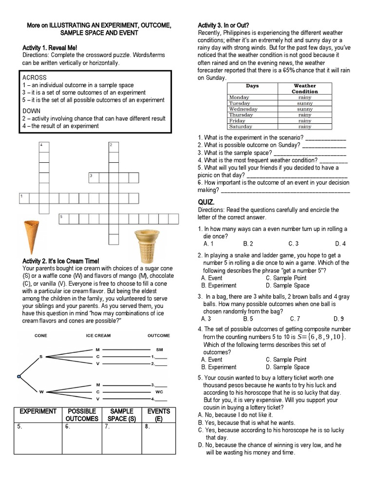 Understanding Experiments and Outcomes | PDF | Weather