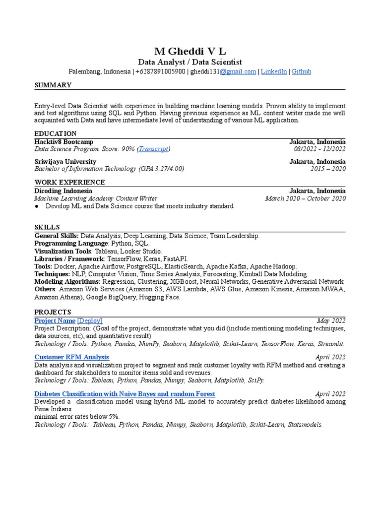 CV Gheddi V | PDF | Machine Learning | Python (Programming Language)