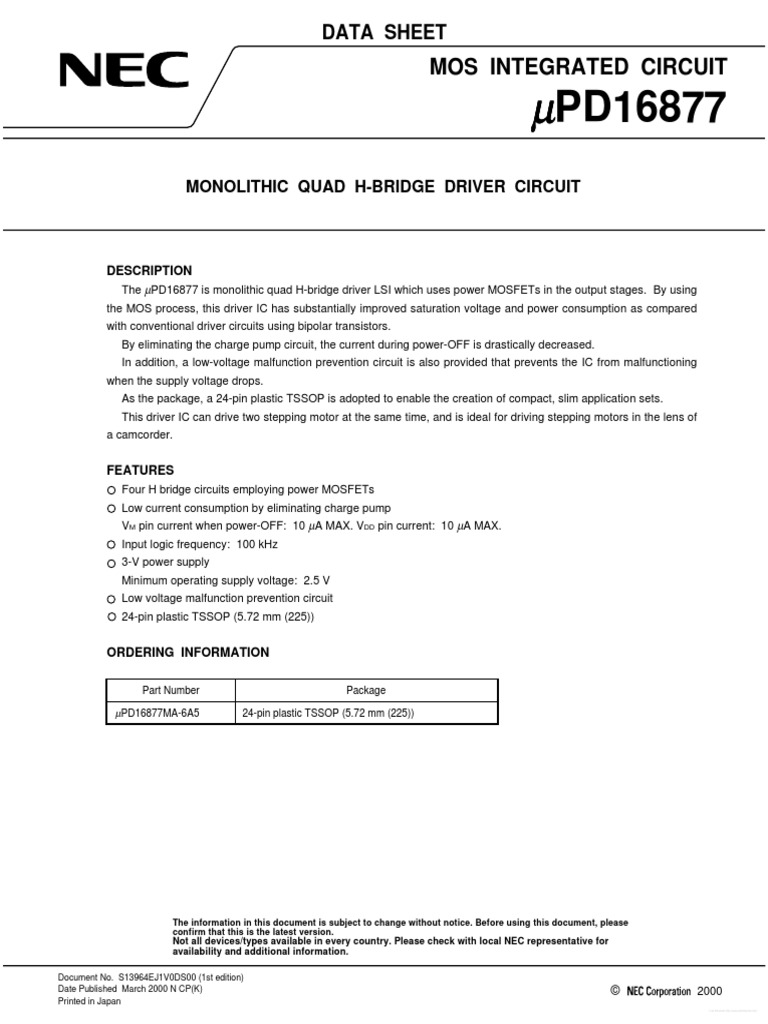 MOS Integrated Circuit Data Sheet | PDF | Integrated Circuit | Mosfet