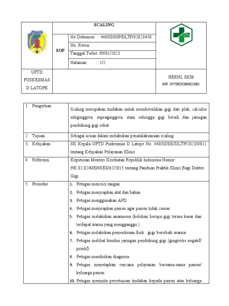 Penatalaksanaan Scaling | PDF