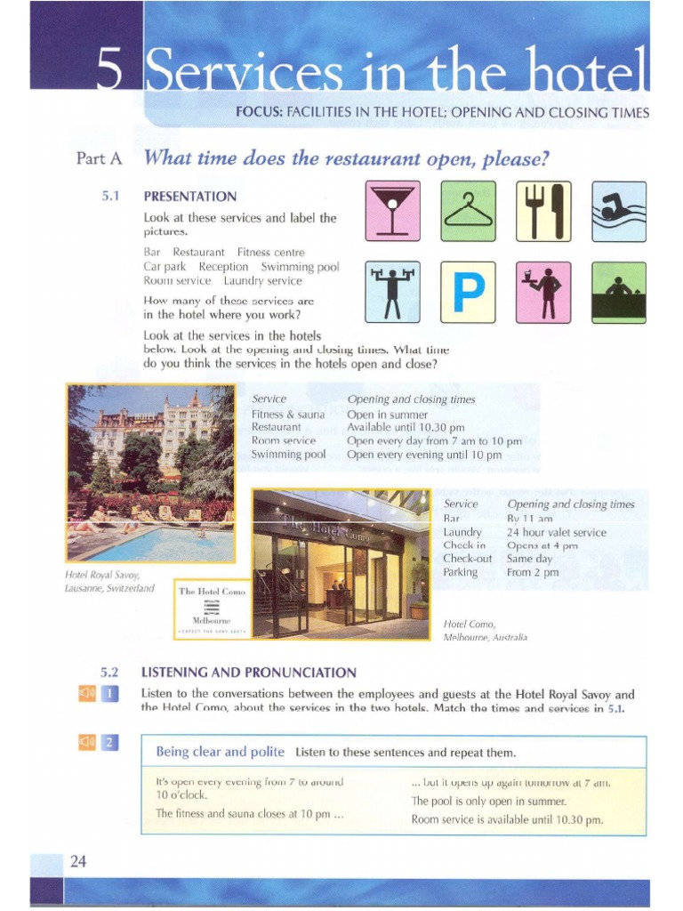 Unit 5 - Service in The Hotel | PDF