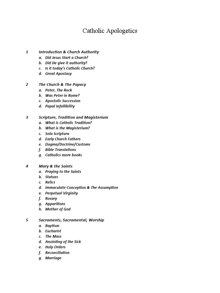 Catholic Apologetics | PDF